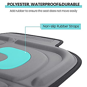 HEYTRIP Car Seat Protector, 2 Packs, Rear-Facing/Forward Facing Car Seat Mat for 0~12 Years Old Children, Waterproof, Easy Cleanup, Non-Slip, Fit Most Car Seats(Light Grey Blue)