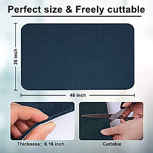 DRPORONYN Office Hard Floor Chair Mats, Hardwood Tile Floor Carpet Desk Protector Mat Without Curling,Scratch for Rolling Chair Computer Desks (Dark Blue, 48" x 36")