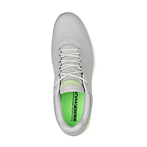 Skechers Men's Pivot Spikeless Golf Shoe, Gray/Lime, 10.5