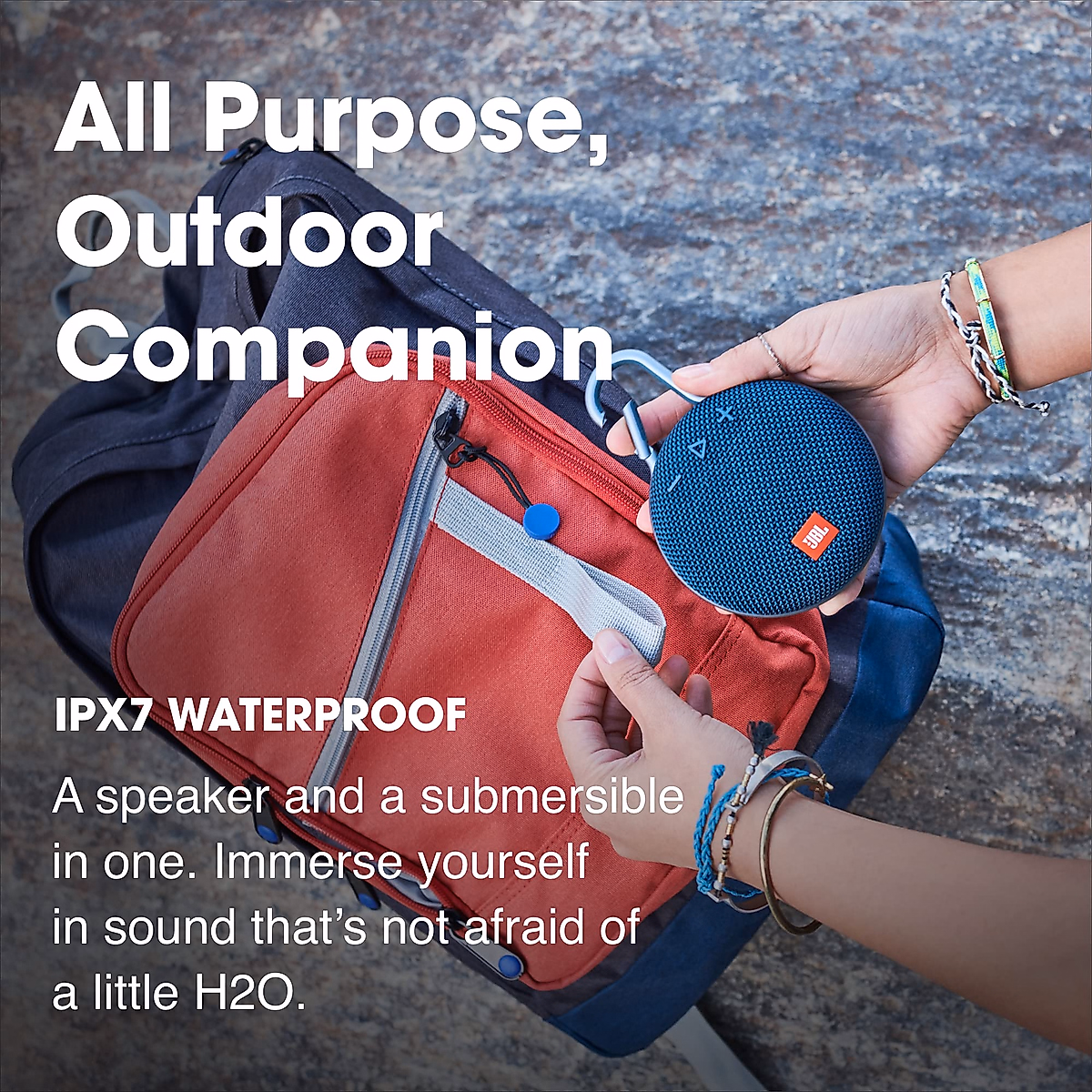 JBL Clip 3, Steel White - Waterproof, Durable & Portable Bluetooth Speaker - Up to 10 Hours of Play - Includes Noise-Cancelling Speakerphone & Wireless Streaming