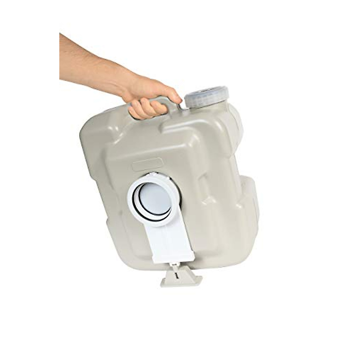 Camco Portable Toilet | Ideal for Camping, RVing, Boating, Road Trips and Other Recreational Activities | 5.3 Gallons, Gray (41541)