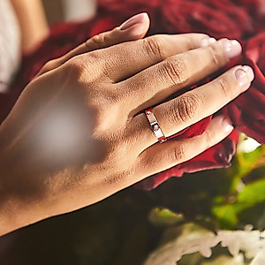 Rinspyre Love Friendship Ring 18K Gold Ring for Women Non Tarnish Silver Rose Plated Cubic Zirconia Stainless Steel Promise Ring Wedding Band Jewelry Birthday Gifts for Women, Size 7