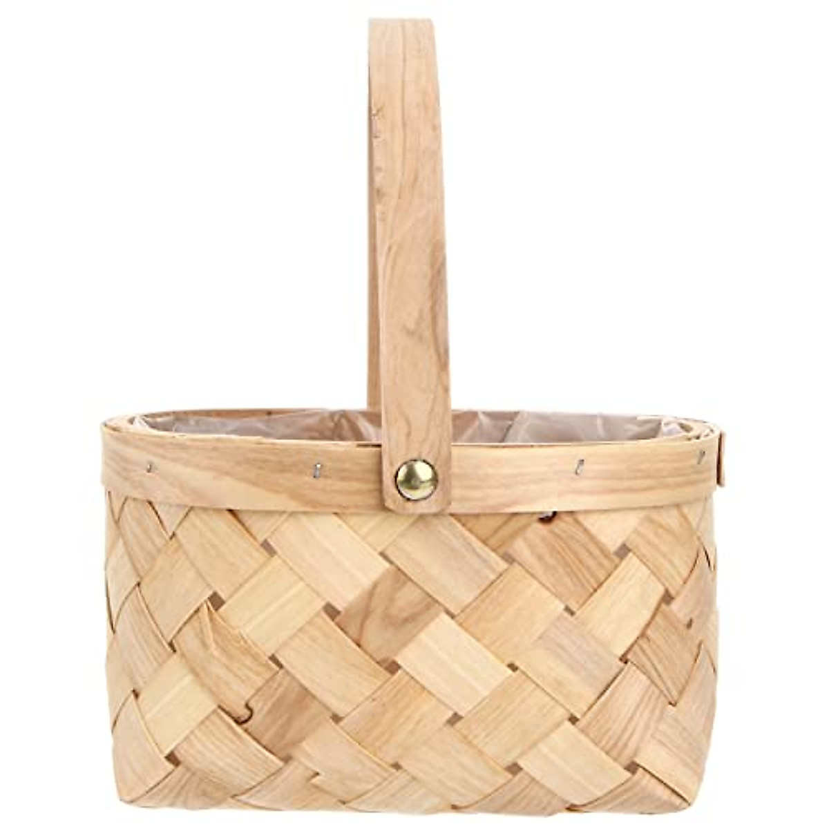 MAGICLULU Little Red Riding Hood Basket 1pc Natural Woven Wood Storage Basket with Handle Handwoven Bamboo Carrying Basket Wooden Woven Storage Basket for Home Storage (Medium) Storage Container