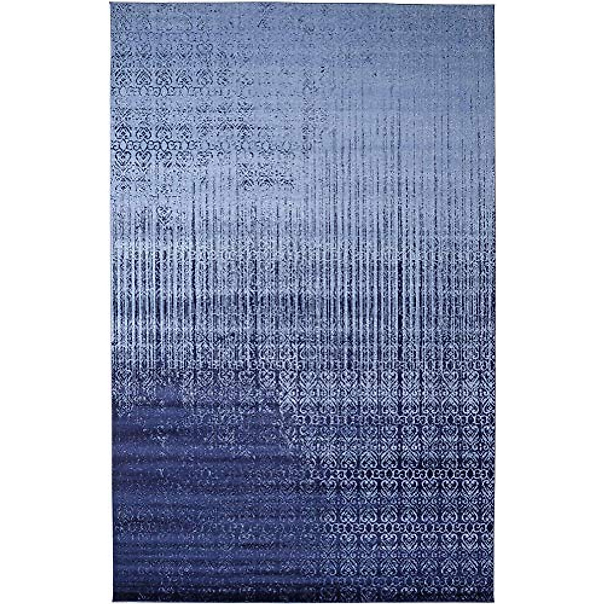 Unique Loom Del Mar Collection Area Rug - Jennifer (10' 6" x 16' 5" Rectangle, Blue/ Navy Blue)