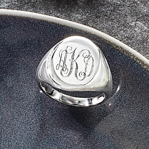 Ross-Simons Monogram - Sterling Silver Signet Ring. Size 7