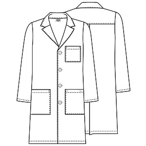 Dickies Size Everyday Unisex 40 Inch Lab Coat, White, 5X-Large Plus