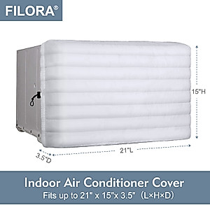 FILORA Indoor Air Conditioner Cover Window AC Units Covers for Inside 21 x 15 x 3.5 inches(L x H x D) White
