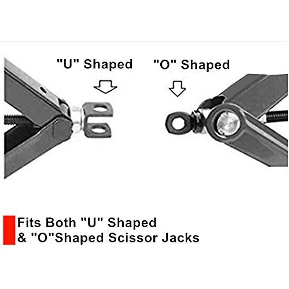 KickFun 1/2" Scissor Jack Adapter for Use with 1/2 Inch Drive/Impact Drills/Ratchet or Standard Drive Sockets or 13/16 Inch Lug Wrench/Tire Iron or Socket/Easy Lifting (1Pc Set Black)