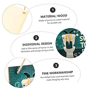 STOBOK 3pcs Bathroom Wall Wooden Sign Bathroom Signs for Door Wood Decor Christmas Decor Bathroom Funny Sign Bathroom Decor Funny Pool Sign Bathroom Wall Sign Bathroom Hanging Pendant