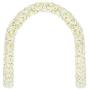 Artflower 2 Pack Artificial Cherry Blossom Garland Hanging Vine Silk Garland Silk Artificial Flower Faux Sakura Garland for Wedding Garden Arch Wall Home Party Decor（White）