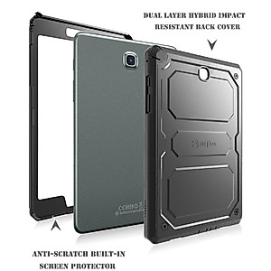 Fintie Shockproof Case for Samsung Galaxy Tab A 8.0 (Previous Model 2015), Tuatara Rugged Unibody Hybrid Full Protective Cover for Tab A 8.0 SM-T350/P350 2015(NOT Fit 2017/2018 Version), Black