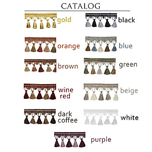 BEL AVENIR Tassel Fringe Trim 6.5 Yard x 3.54 Inches Luxury Hand Knitting Tassel Fringing Trimmings (Dark Coffee)