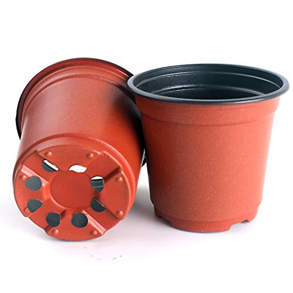 HAZOULEN 4" Plastic Plants Pots for Starting Seeds Seedlings, 50 Pack
