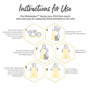 Burt's Bees Baby Unisex Beekeeper Blanket, 100% Organic Cotton, Swaddle Transition Sleeping Bag Wearable, Honey Bee Cloud, X-Large US