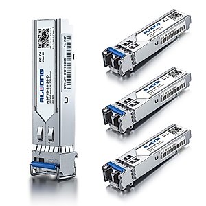 4Pack 1000Base-LX/LH Fiber Transceiver, 1.25G Single Mode SFP LC Module, 1310nm, SMF, 20km, for Cisco GLC-LH-SMD, Ubiquiti UniFi, Meraki MA-SFP-1GB-LX10, Intel, TP-Link, Mikrotik, Fortinet, etc.