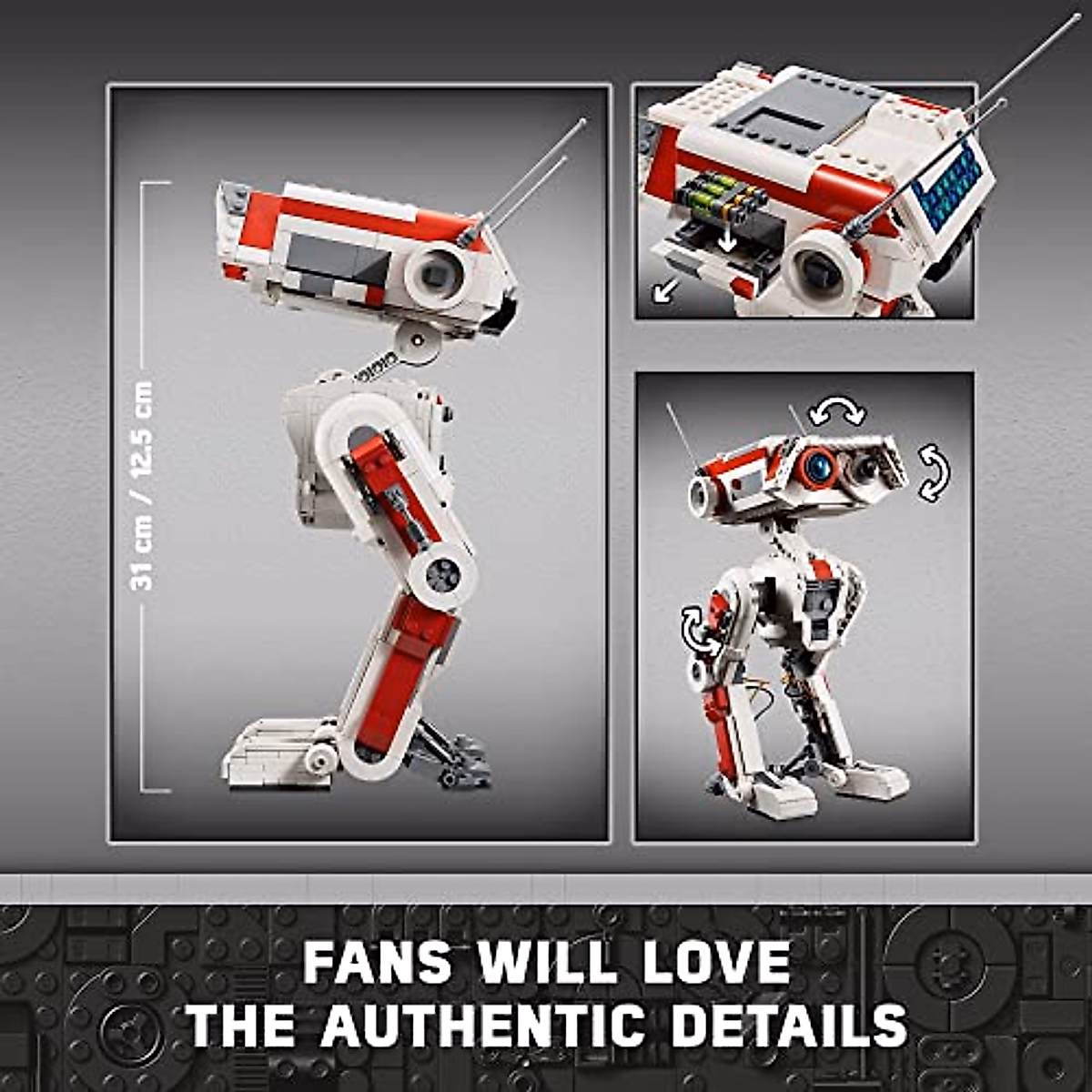 LEGO Star Wars BD-1 75335 Posable Droid Figure Model Building Kit, Room Decoration, Memorabilia Gift Idea for Teenagers from The Jedi: Survivor Video Game