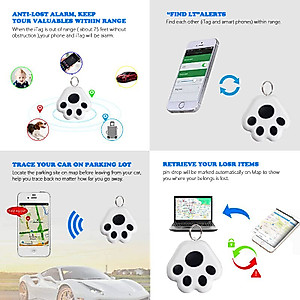 Beauty HAO Mini Dog GPS Tracking Device, No Monthly Fee App Locator, 2022 Upgraded Portable Bluetooth Intelligent Anti-Lost Device for Luggages/ Kid/ Pet Bluetooth Alarms (1Pack, Pink)