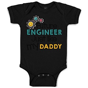 Baby Bodysuit Future Engineer like My Daddy Dad Father's Day Boy & Girl Baby Clothes Funny Cotton Black Design Only Newborn