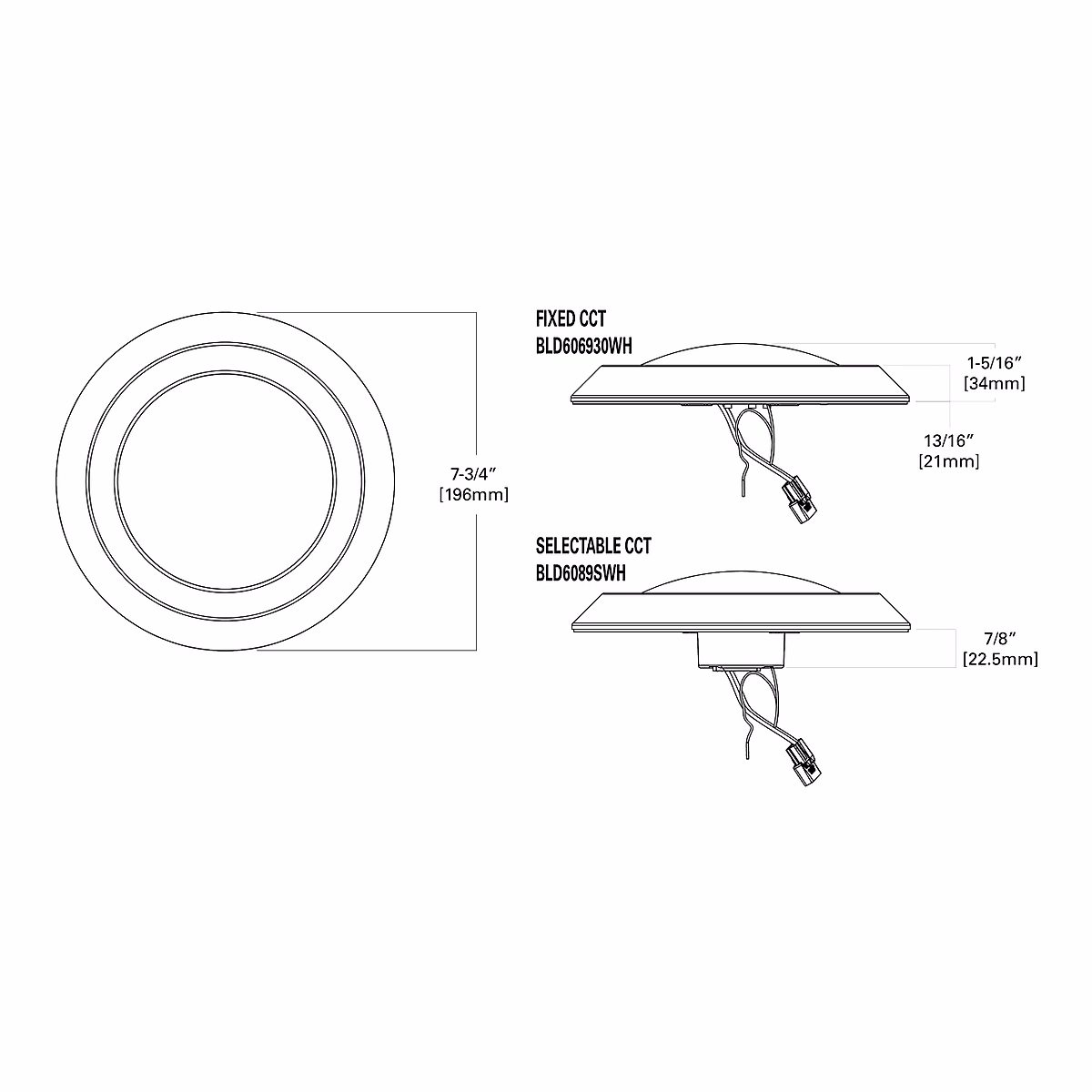 HALO BLD606930WHR BLD 6 in. White Integrated Recessed Ceiling Light Trim at 3000K Soft, Title 20 Compliant LED Direct Mount, 6"
