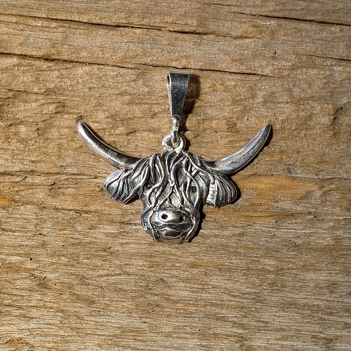 The Magic Zoo Sterling Silver Highland Cow Pendant