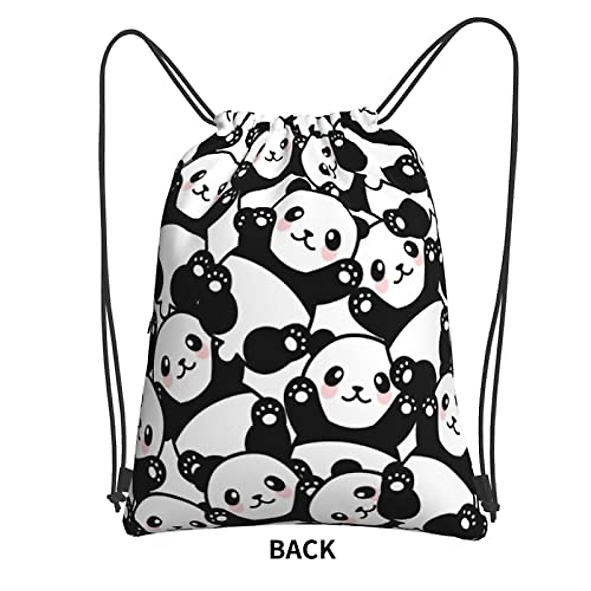 Famame Cute Panda Drawstring Backpack String Bag Sackpack For Gym Shopping Beach Sport Yoga
