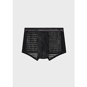 Emporio Armani Men's Jacquard Logo Mesh Brief, Black