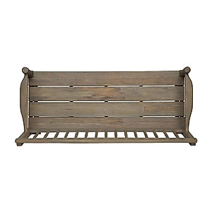 Christopher Knight Home Eddie Indoor Farmhouse Acacia Wood Bench with Shelf, Gray Finish
