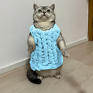 Chenille Chunky Yarn Arm Knitting Thick Bulky DIY for Knit Blanket Cushion Bed Sofa Home Decor (Light Blue, 2-Pack, 0.5kg/1.1 lb, 48 Yards)