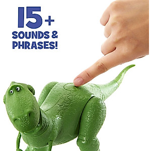 Toy Story 4 4 True Talkers Rex Figure, 7.8 in / 19.81 cm-Tall Posable, Talking Character Figure with Authentic Movie-Inspired Look and 15+ Phrases, Gift for Kids 3 Years and Older​