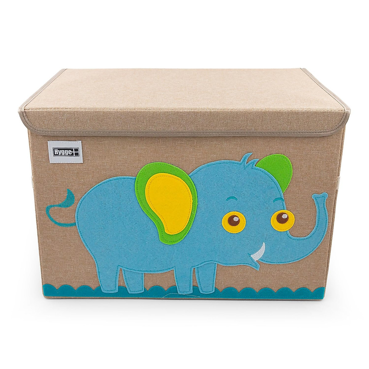 HYGGE + Animial Toy Storage Bin with Lid 20.8" x 13" x 13" Durable fabric & lightweight design. Great for storing toys, books, linens, games, clothing, baby products & more! (Safari Pack)