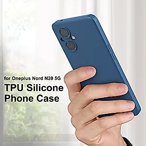 Foluu Silicone Case for OnePlus Nord N20 5G, Liquid Gel Rubber Case with Soft Microfiber Lining Cushion Slim Hard Shell Shockproof Protective Cover for OnePlus Nord N20 5G 2022 (Blue)