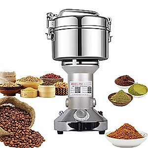 Grain Mill Grinder 750g High Speed Electric Stainless Steel Grinder Cereals Corn Flour Pulverizer Powder Machine for Dry Spice Herbs Grains Coffee Rice Pepper(750g Stand Type)