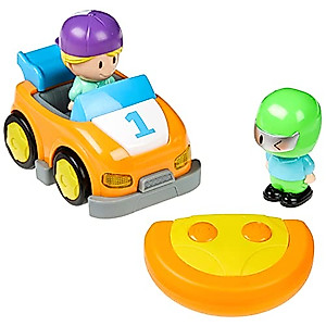 Amazon Basics Cartoon Race Car Toys, 2 Pack, Red/Yellow
