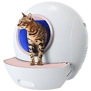 ELS PET Self Cleaning Cat Litter Box, No Scooping Automatic Litter Box, Smart Monitor/Safety Protection/Odorless, Extra Large for Multiple Cats, Without APP Control