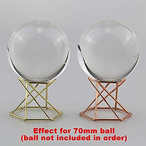 NEBAISEN 2 Pieces Metal Display Stand for Crystal Glass Lens Ball Divination Photography Lensball Base for 50/60/70/80mm Magic Sphere Globe Holder (Ball not Included)
