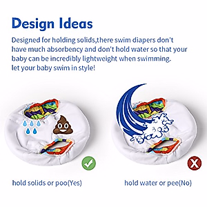 FreeSwimmingBaby Reusable Absorbent Swim Diaper Washable Striped Swim Trunks for Baby Boys and Girls (S, Rainbow)