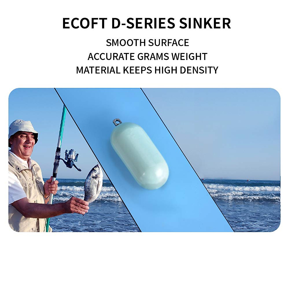 ECOFT Lead Free Fishing Sinkers and Weights Coated Raindrop Weights Bank Sinkers Deep Drop Weights 80g-1000g Assorted Sizes in Bag Fishing Weights Drop Shot for Bottom Fishing Saltwater Freshwater