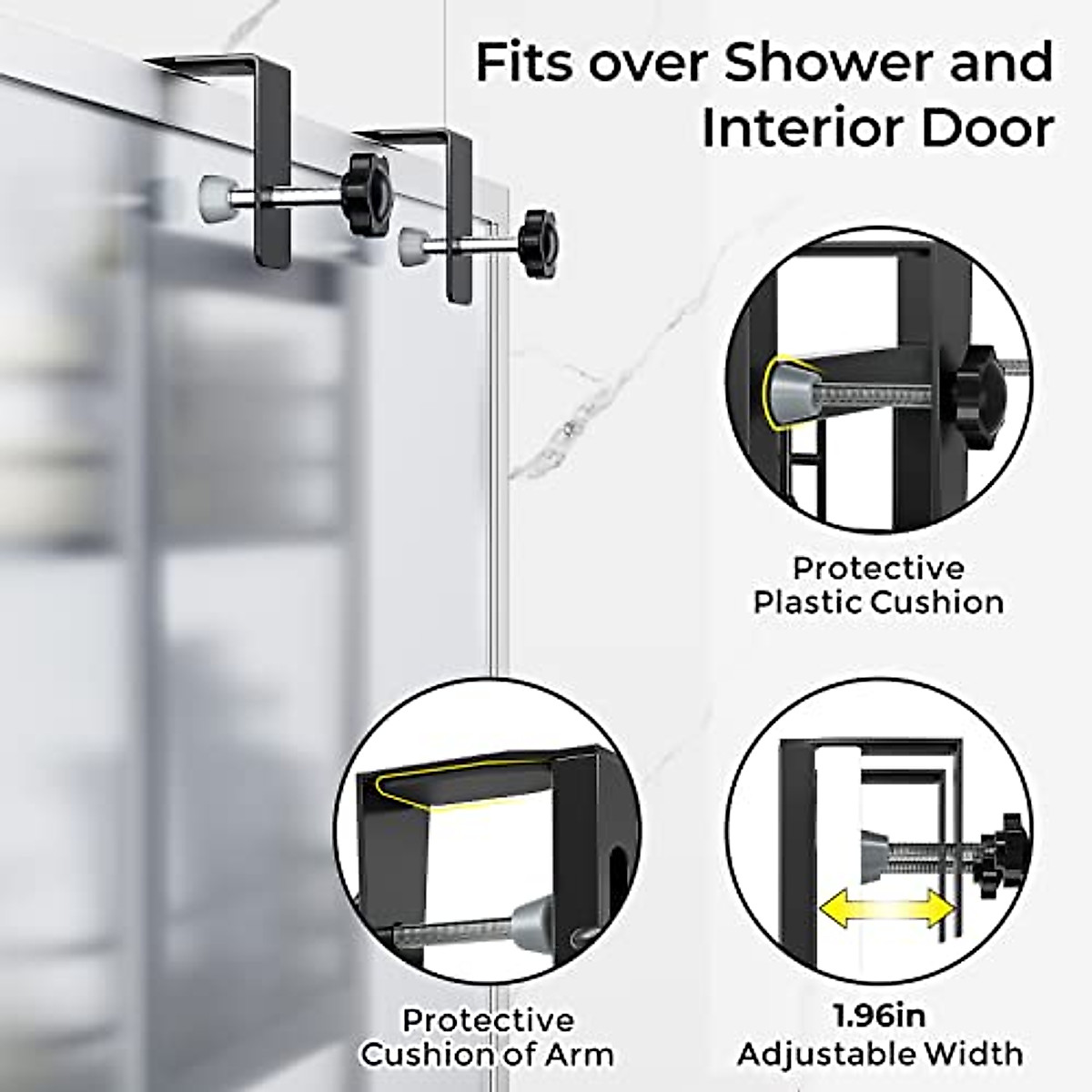 ODesign Shower Caddy Hanging Over the Door Bathroom Kitchen Shelves Organizer Basket Rustproof - Black