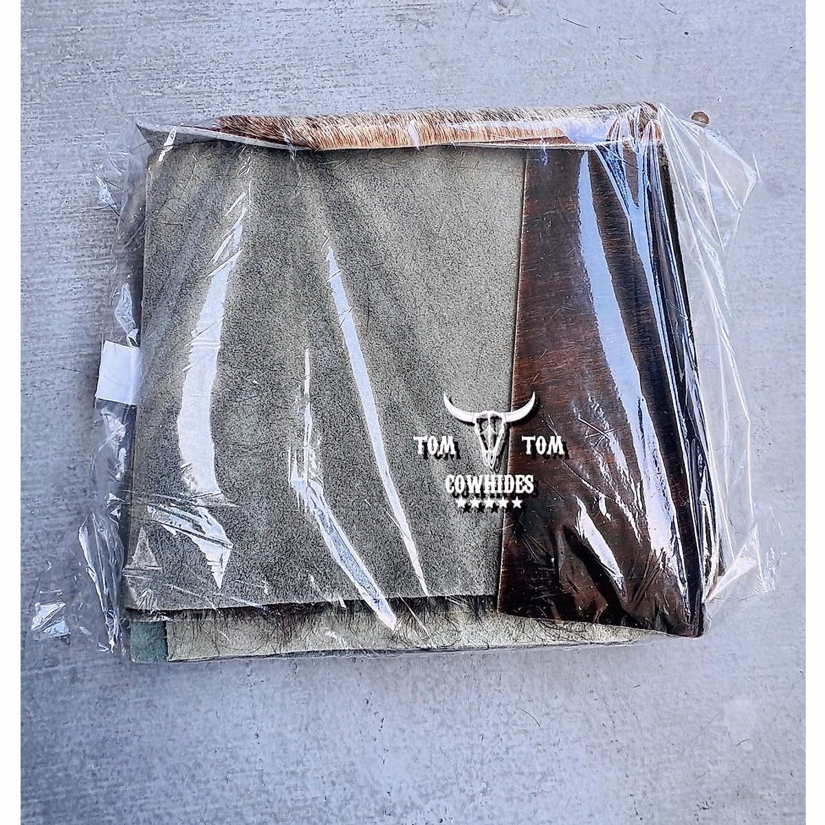 Tomtom Cowhides Nice Variety 15 Pieces Hair on Cow Hide Scrap Leather Hide Remnant (15) Pieces of Approx. 8" x 8"