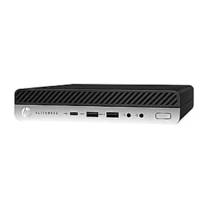 HP EliteDesk 800 G3 Mini PC 8GB 256GB SSD Intel Core i5-6500T Win10, Black (Renewed)