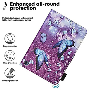 All-New Amazon Fire HD 10 & 10 Plus Case (Only Compatible with 11th Generation, 2021 Release), Not Suitable for 7th/5th Fire 10, Premium PU Leather Stand Cover with Smart Auto Wake/Sleep, Butterfly