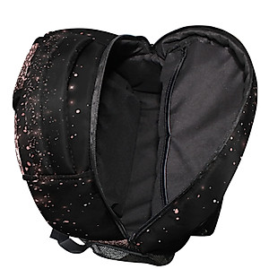 Pfrewn Rose Gold Black Glitter Backpacks for Girls Teens Women School Bookbags Backpack for Kids Students