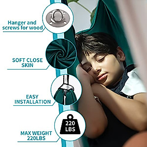 Sensory Swing for Kids Indoor Outdoor, Therapy Autism Joy Ceiling Swing Holds Up to 310 Lbs with Dual Color Blocks Kids Hammock Chair (Green + Gray)