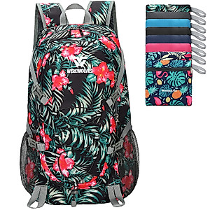 WEREWOLVES 40L Hiking Backpack, Water Resistant Travel Packable Foldable Lightweight Daypack for Women Men…