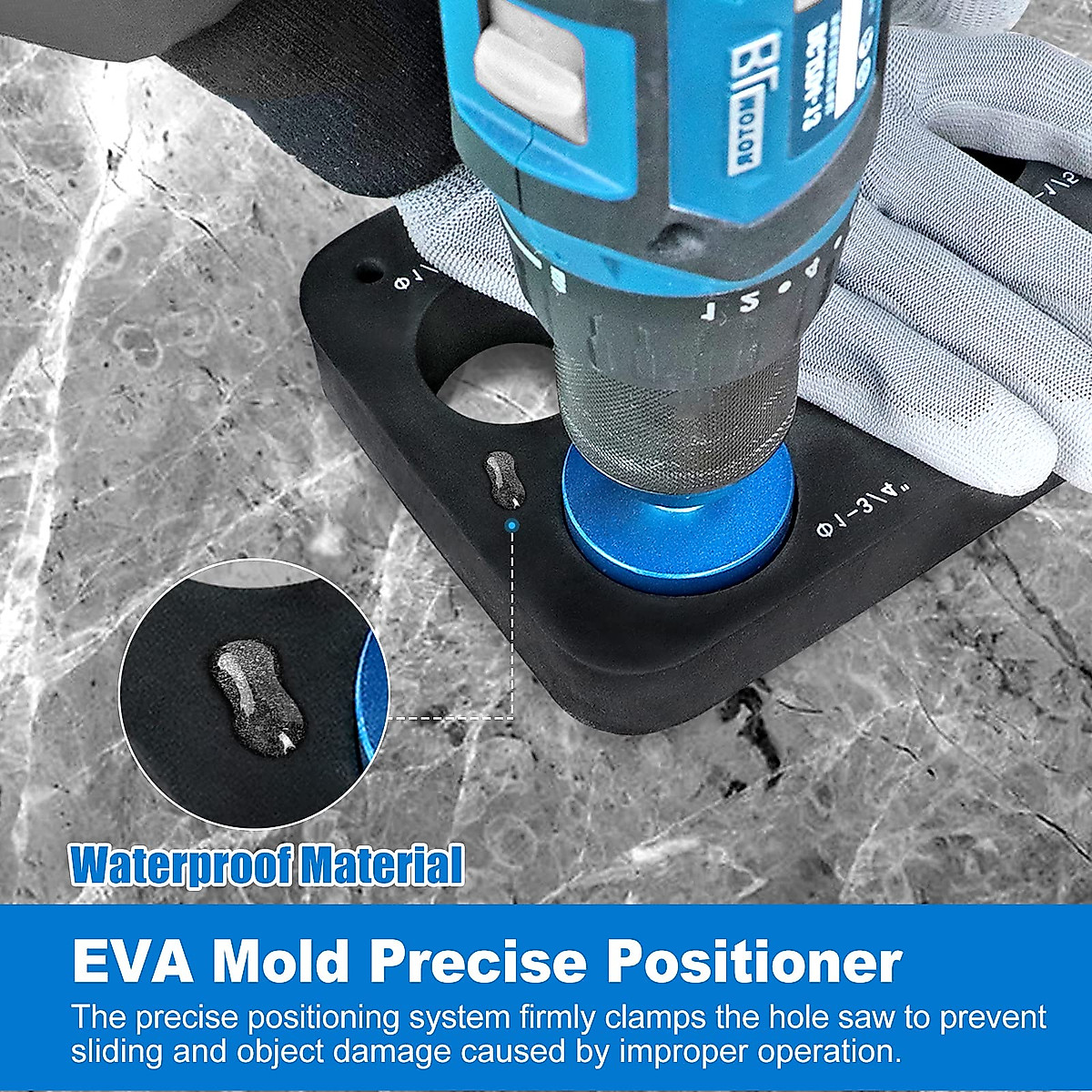 MARSBASE Diamond Hole Saw Kit, 10 PCS Serrated Brazing Tile Core Drill Bits Sets with EVA Mould for Hole Saw Guide Jig Hollow Drill Hole Saw to Ceramic, Glass, Tile, Gypsum, Wood, Marble, Granite