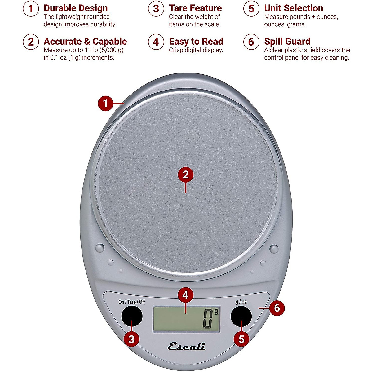 Escali Primo Bakers Bundle - P115C Digital Kitchen Scale, Chrome, 11 Pound Capacity, DH1 Digital Thermometer, Black, and DR7 Digital Timer for Cooking and Baking