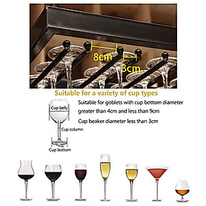 Stylish Simplicity Industrial Simple Wine Glass Hanger Bar Floating Stand Adjustable Kitchen or Office Cutlery Bottle Holder Vintage Iron Inverted Goblet Holder Wine Glass Holder (Bronze 120 * 35Cm)