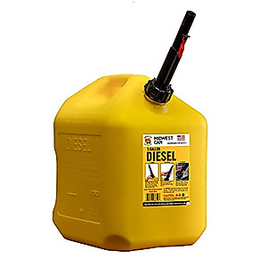 Midwest Can Company 8610 EPA & CARB Compliant 5 Gallon Diesel Can Fuel Container with Flame Shield Safety System and Auto Shut Off (4 Pack)