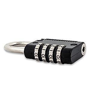 FJM Security SX-575 Locker Combination Padlock with Key Override and Code Discovery, Black
