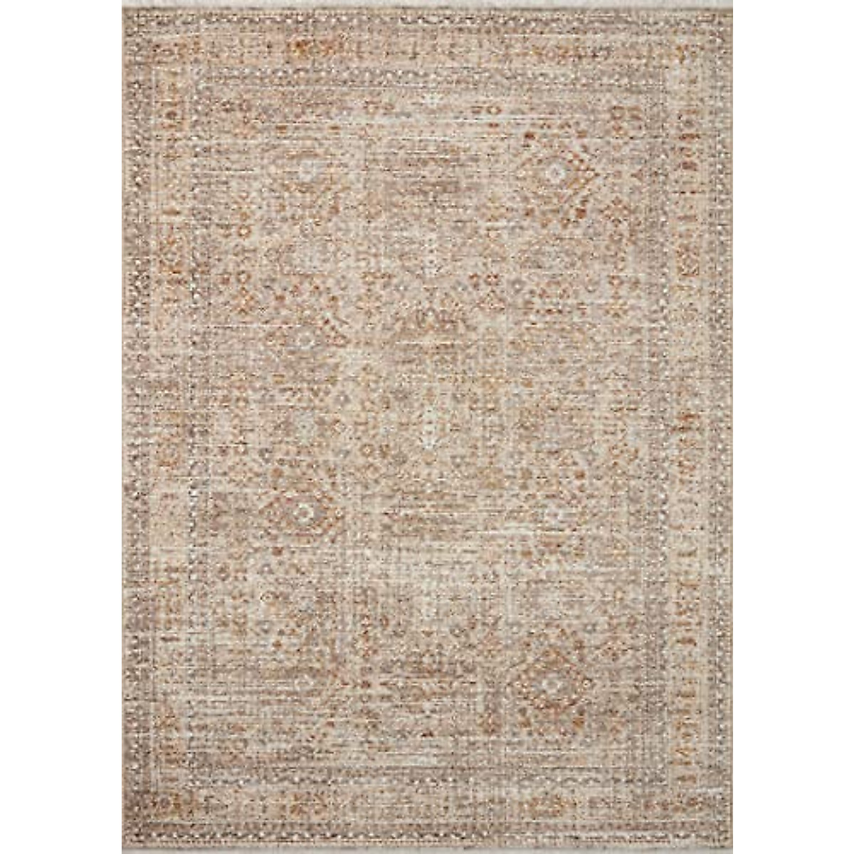 Loloi Angela Rose Blake Collection BLA-06 Oatmeal/Spice 7'-10" x 10'-2", .25" Pile Height, Fringe, Area Rug